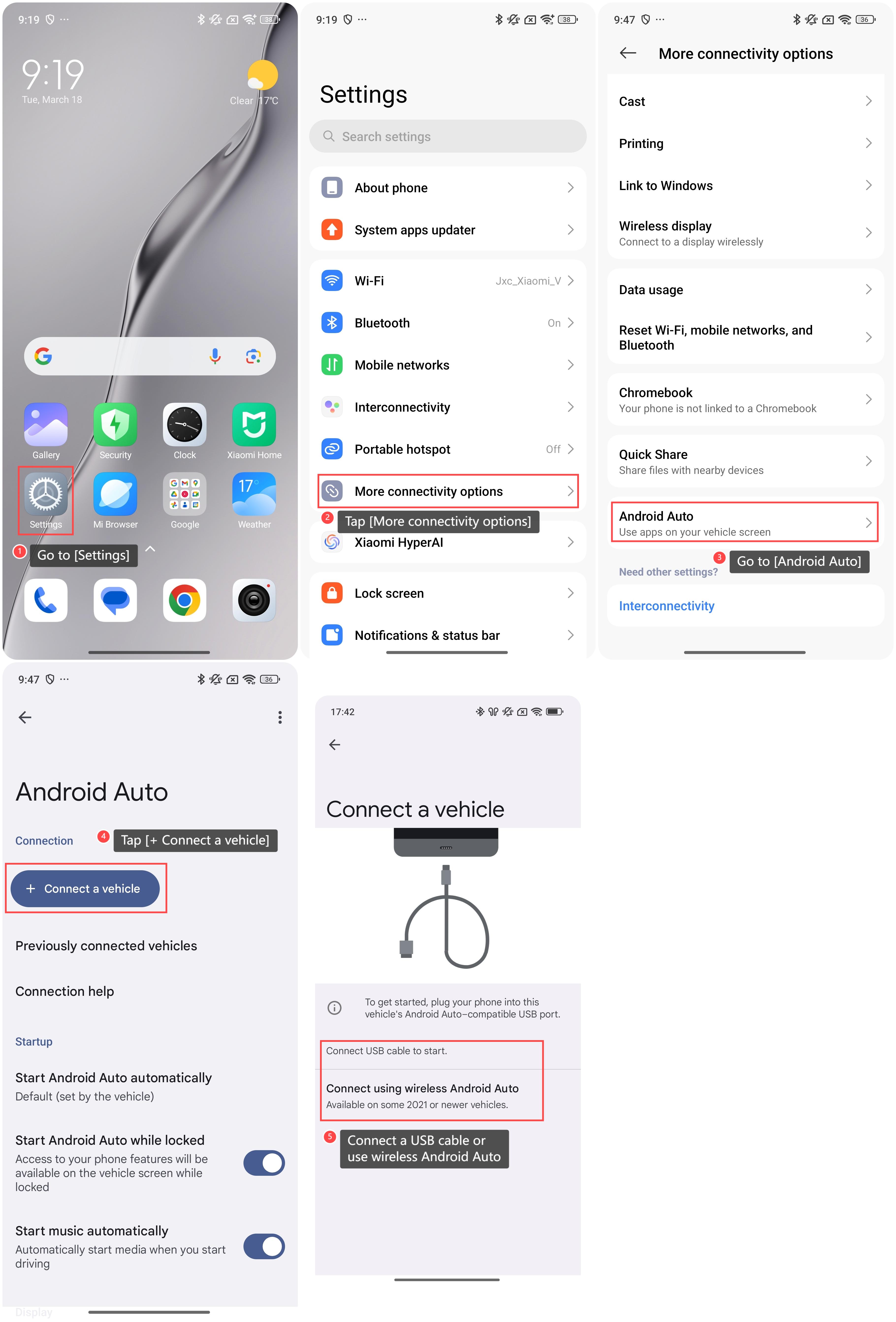How to use Android auto on the Xiaomi 15?