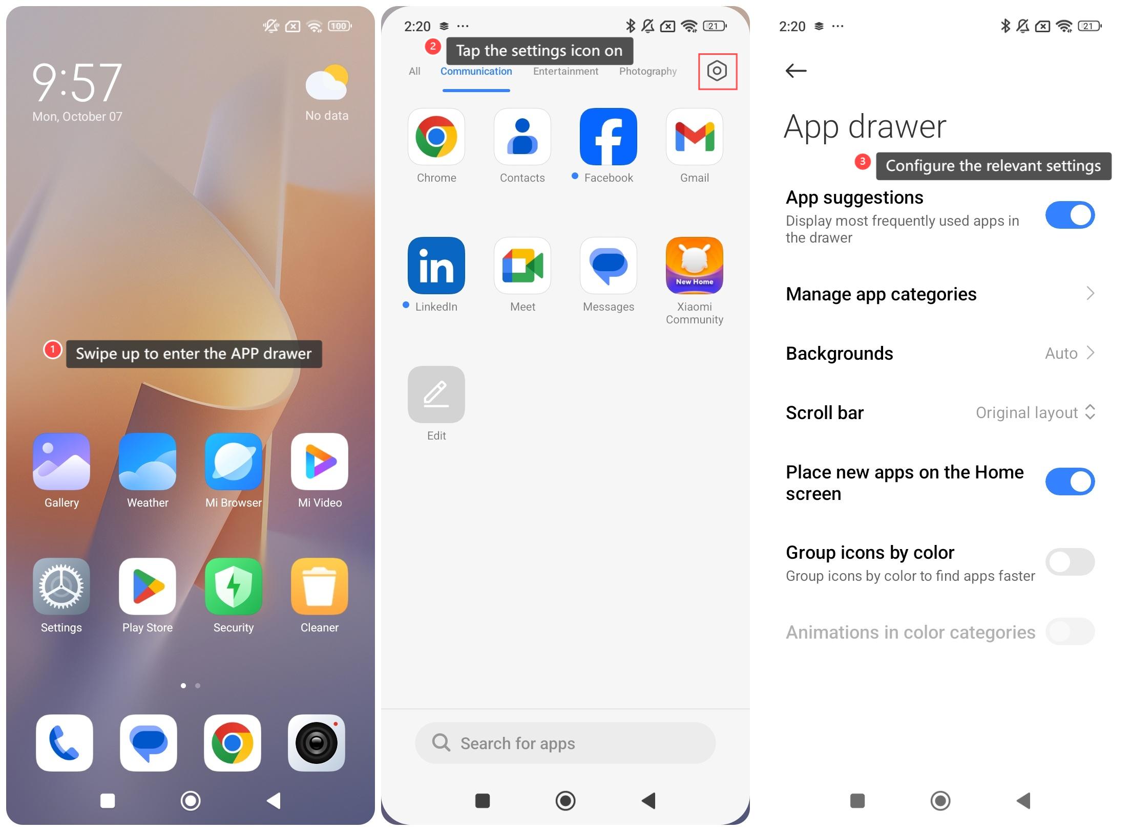 如何使用 Redmi 13C 上的APP抽屜？