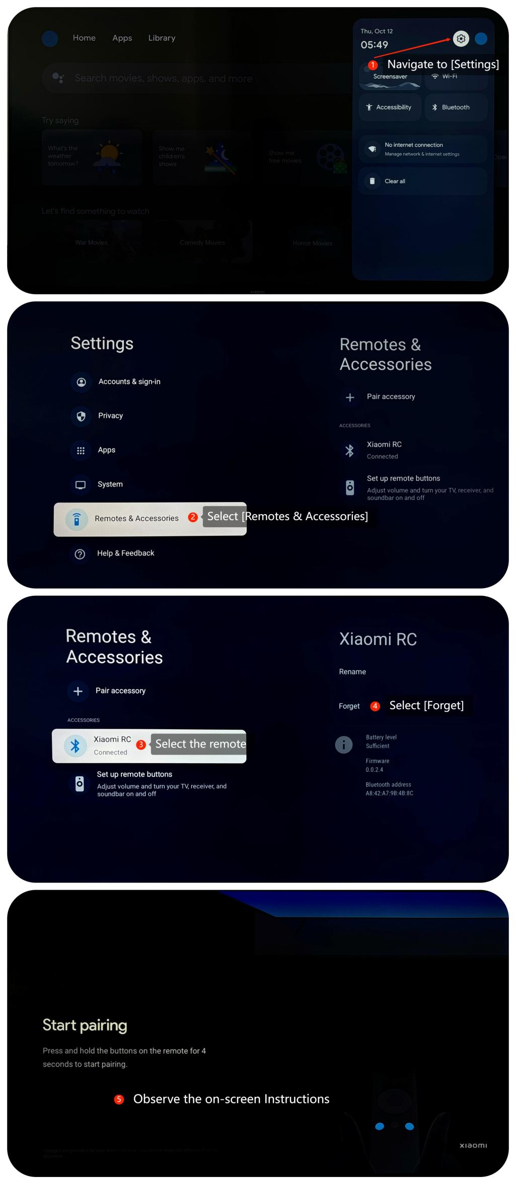 The remote control of the Mi Box does not work properly.