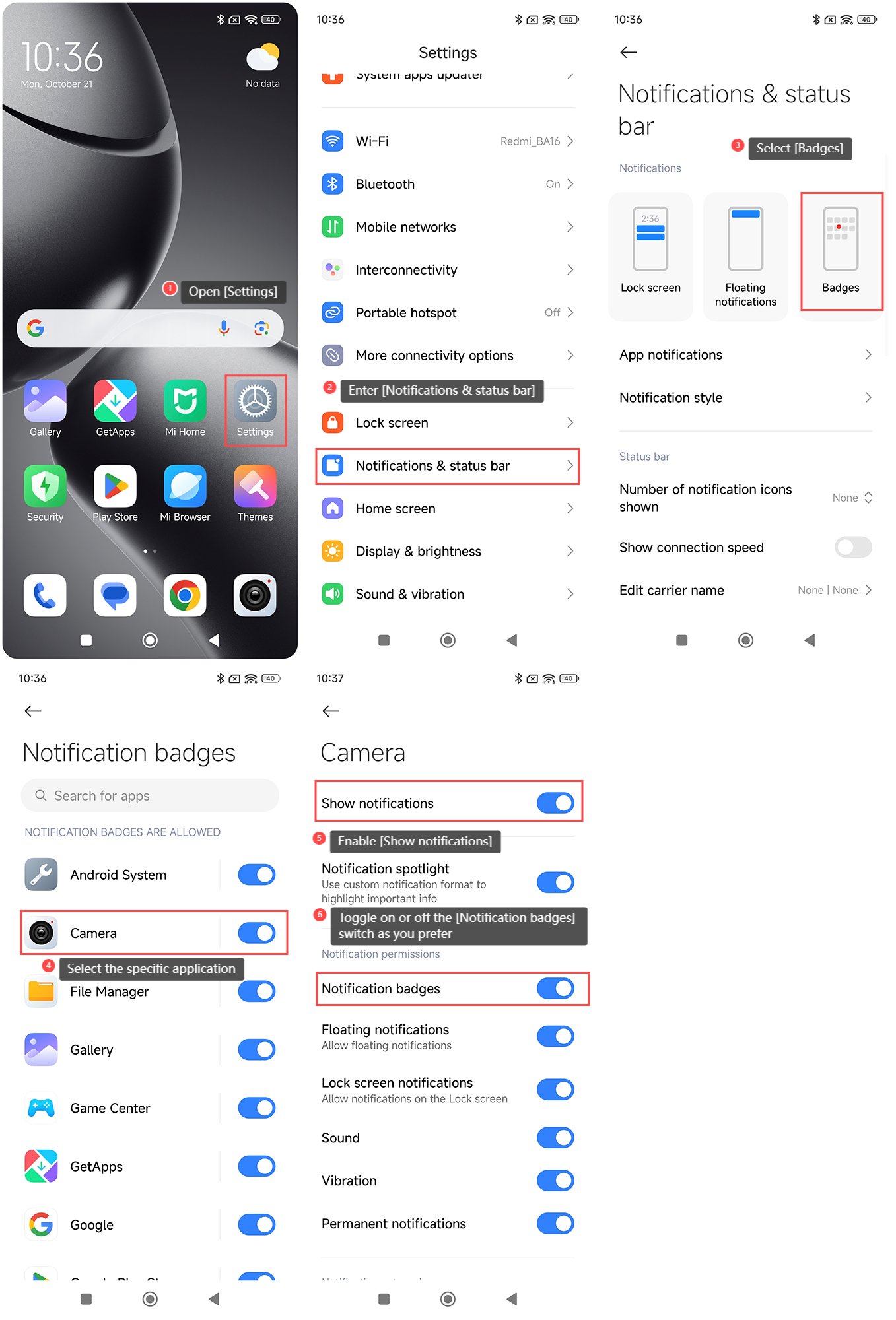 How to manage notification badges on the Xiaomi 14T Pro?