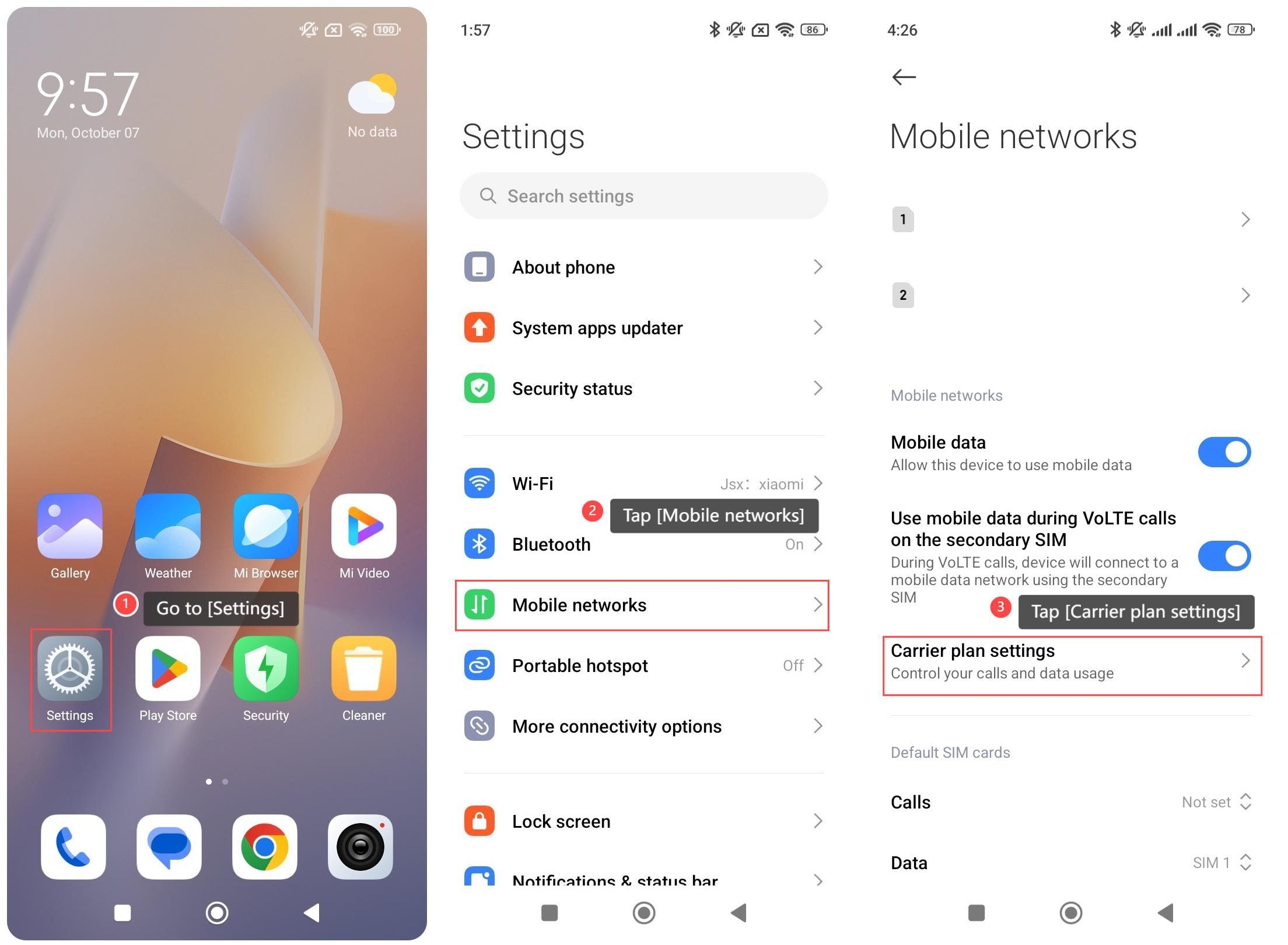 How to control the calls and data usage on the Redmi 13C 5G?