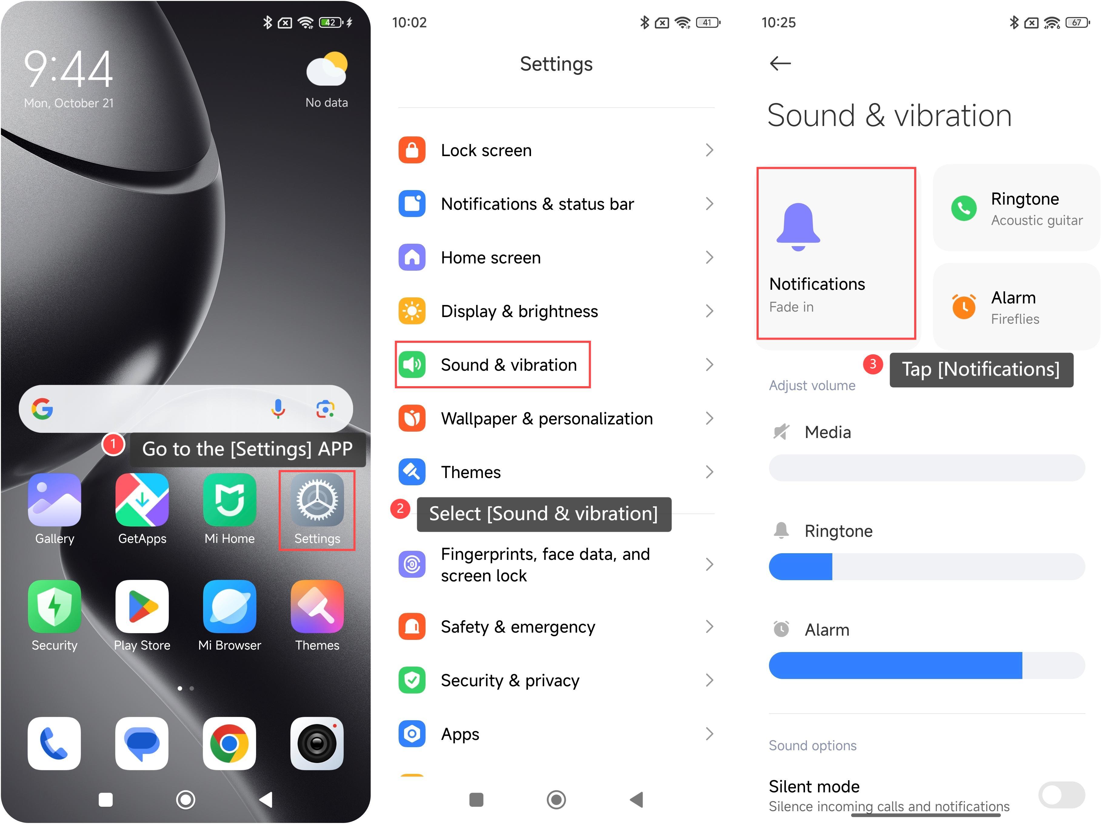 How to select a ringtone for the notification on the Xiaomi 14T Pro?