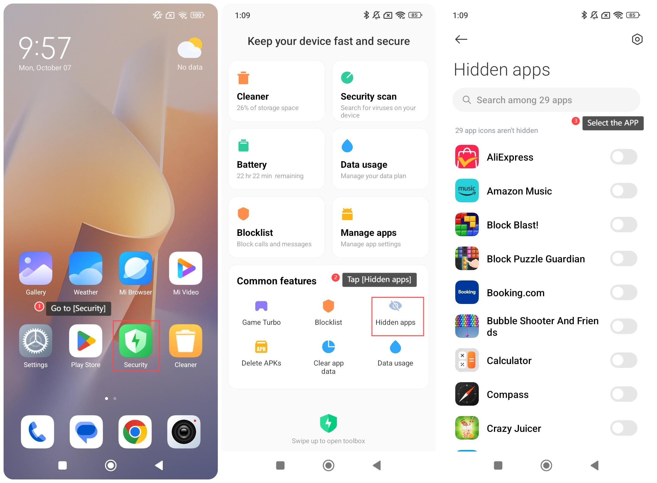How to hide APPs on the Redmi 13C?