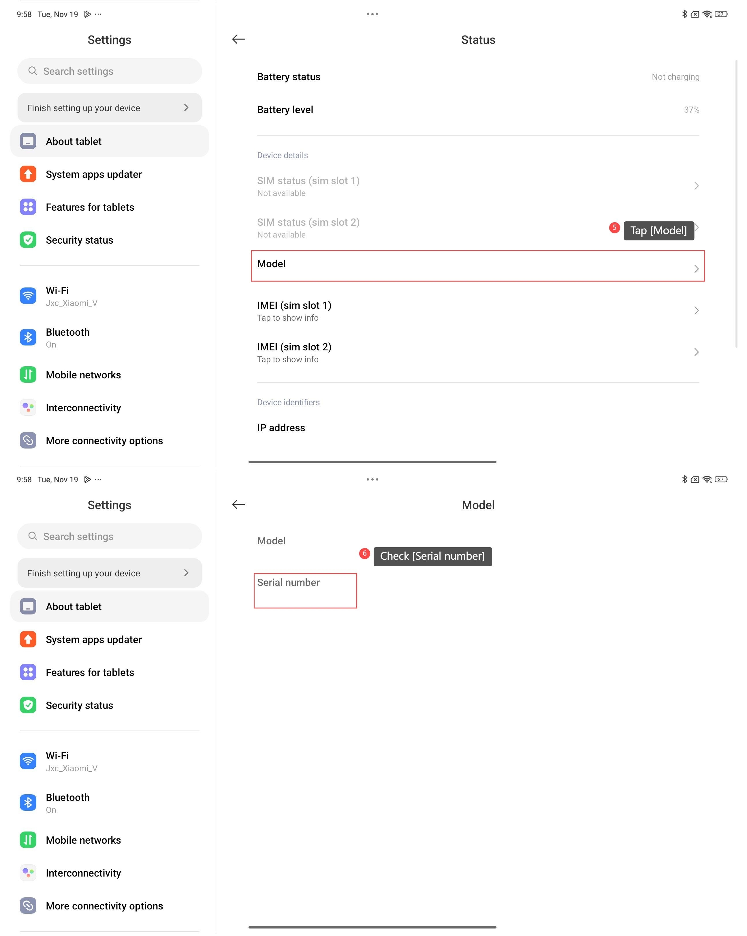 Bagaimana cara memeriksa SN REDMI Pad Pro 5G?