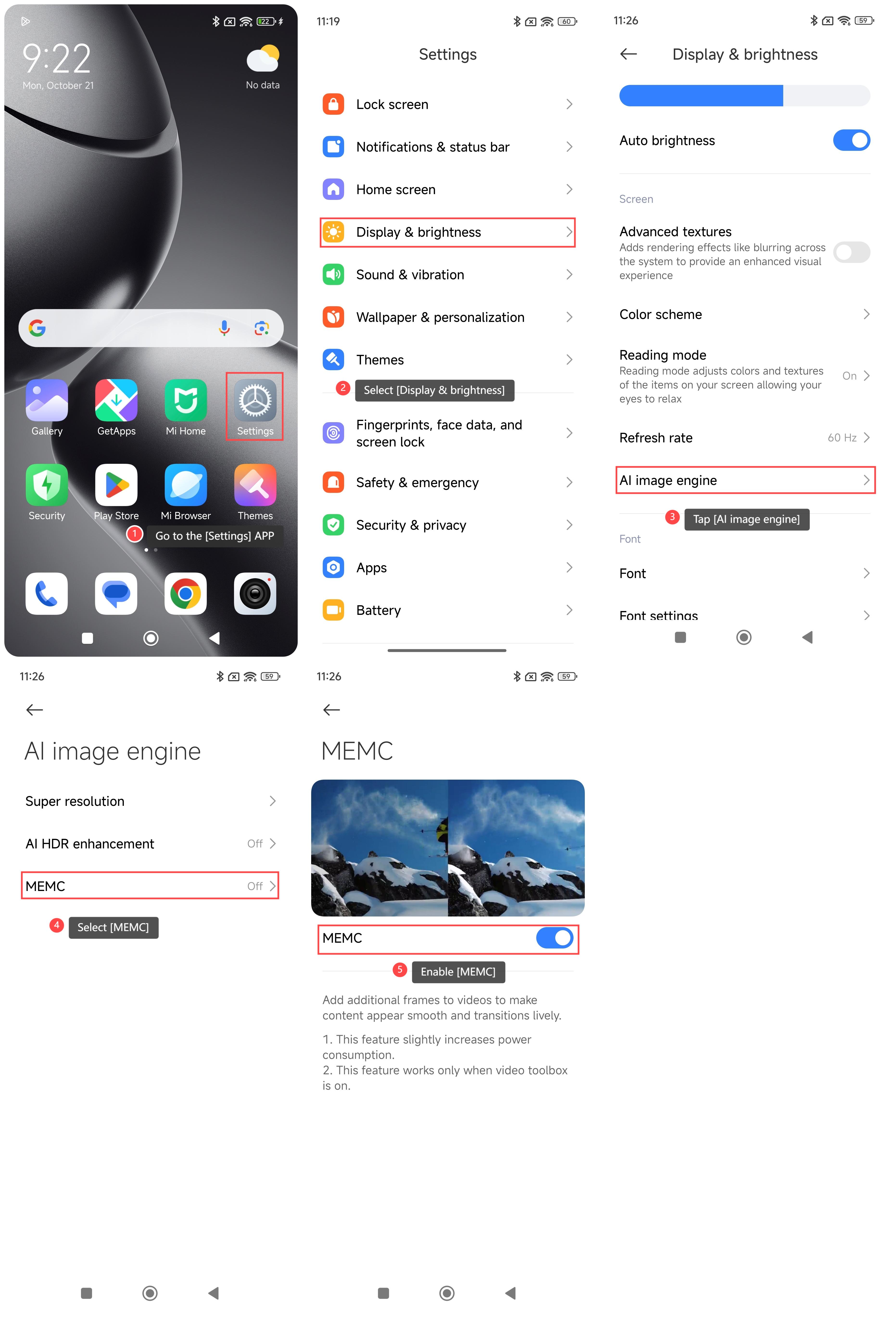 Bagaimana cara mengaktifkan MEMC di Xiaomi 14T Pro?