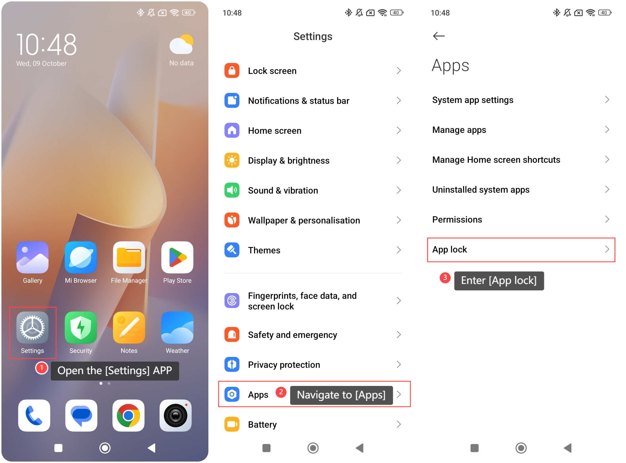 How to do if the App lock password has been forgotten on the Redmi 13C?