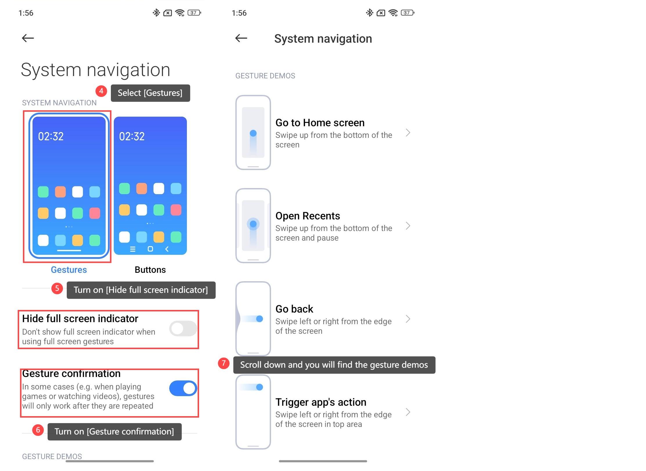 How to manage the system navigation on the Redmi 13C?